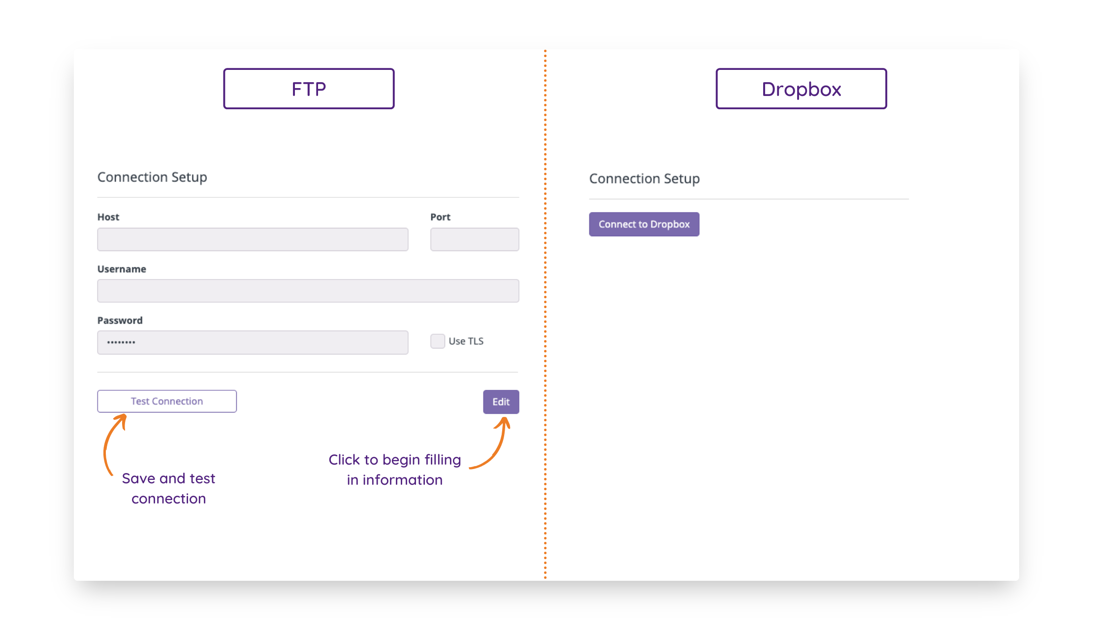 Connecting to FTP/SFTP and Dropbox